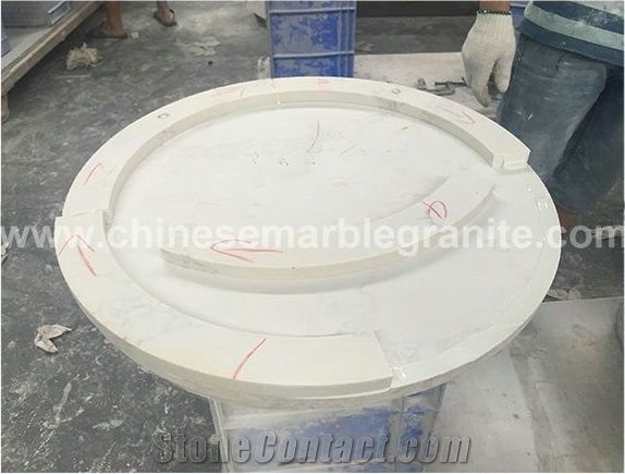 Marble Veins White Quartz Round Table Top, Worktop from China ...