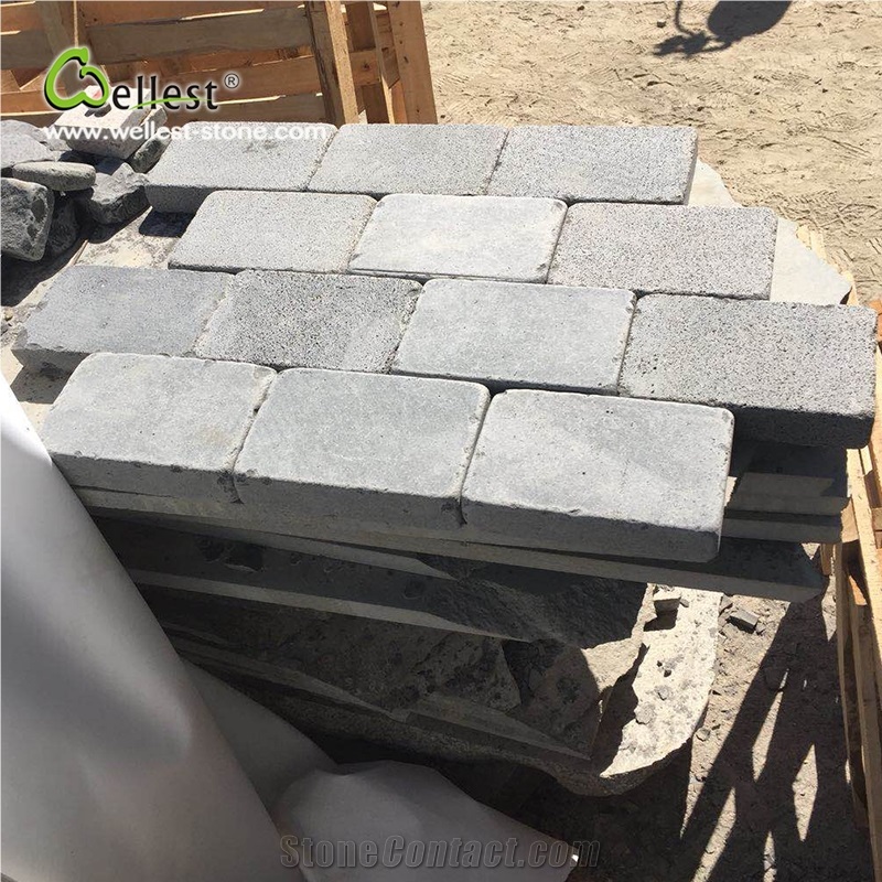 Light Grey Basalt Tumbled Antique Anti-Slip Paver from China ...