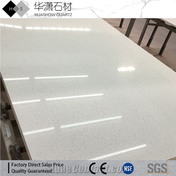 Crystal White Quartz Engineered Stone Walling Slab from China ...