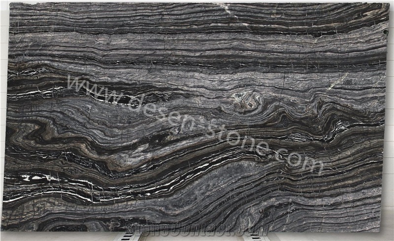 Silver Waves/Silver Brown Wave Marble Stone Slabs&Tiles Book Matching ...
