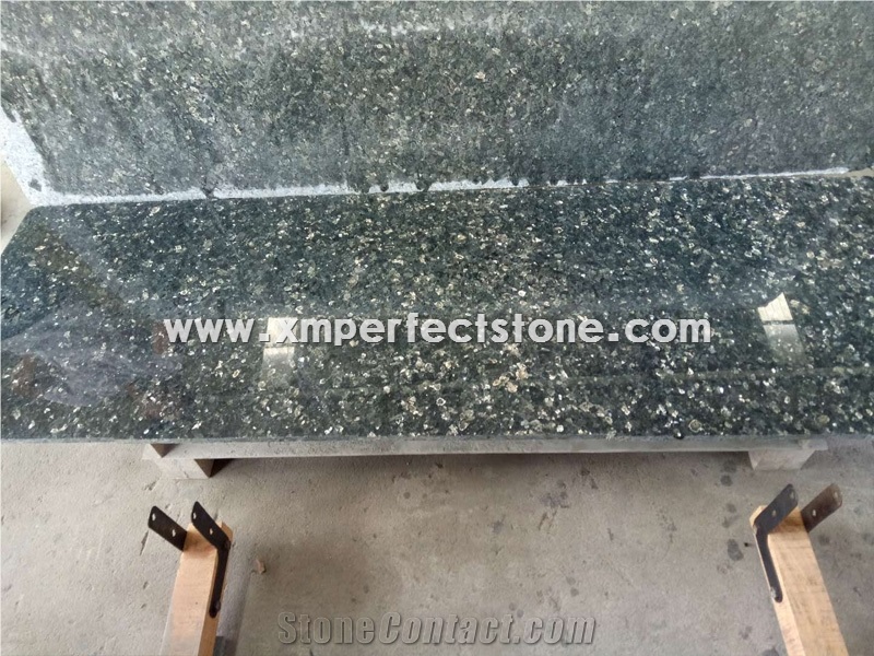 New Emerald Pearl Norway Green Blue Star Granite Stone Tiles Slab from ...