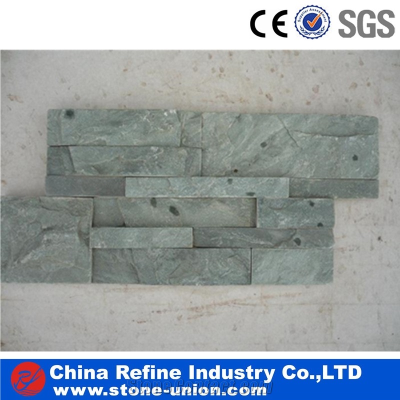 Light Green Slate Stacked Veneer Cladding Panel from China ...