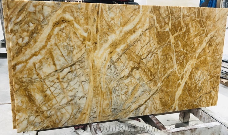 Amber Grey Ash Natural Slab Price Gold Marble from China - StoneContact.com