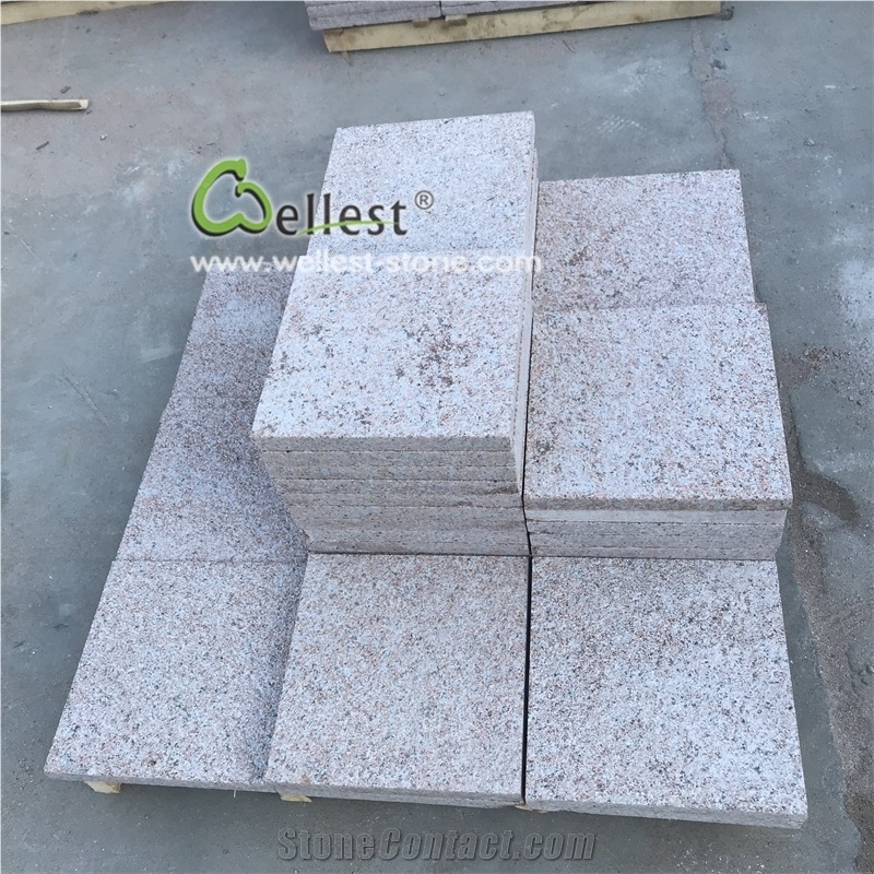 Pink Light Red Square Granite Floor Tile from China - StoneContact.com