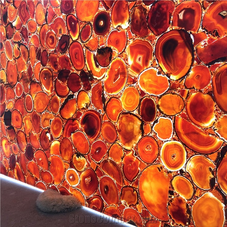 Wholesale Backlit Red Agate Gemstone Slabs from China - StoneContact.com