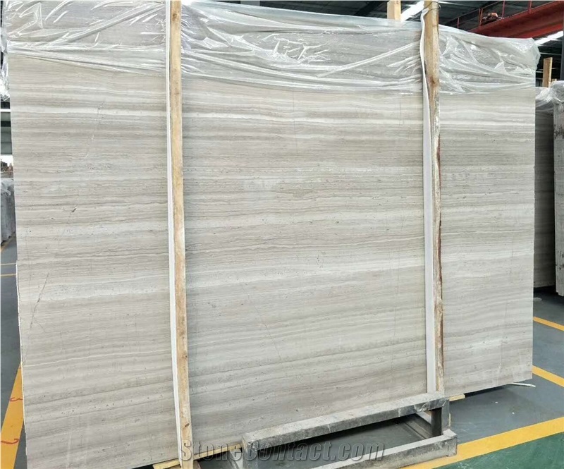 White Wood Marble Slabs from China - StoneContact.com