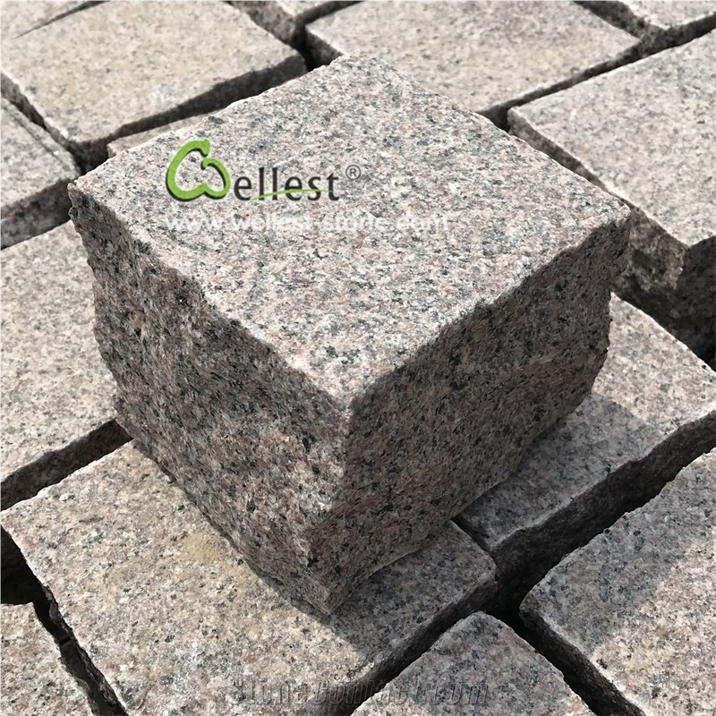 Pink Granite Setts Driveway Paving Stone from China - StoneContact.com