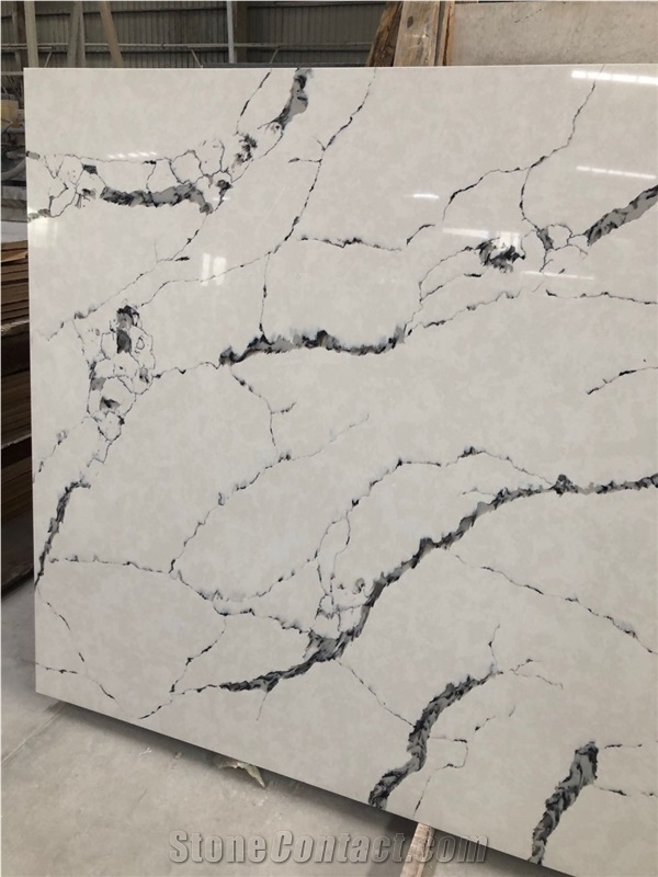 Calacatta Lago Quartz Slabs from Malaysia - StoneContact.com