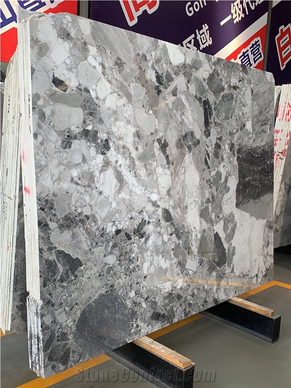 Copico Gray Oreo Grey Marble Slabs Olio Gris from China - StoneContact.com