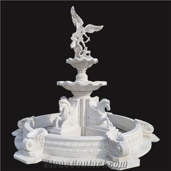 Customized Design Garden Yellow Limestone Fountain with Pool from China ...