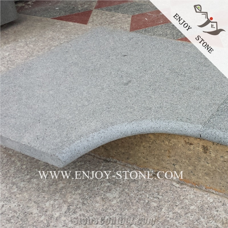 Pool Edging G654 Dark Black Curved Bullnose from China - StoneContact.com