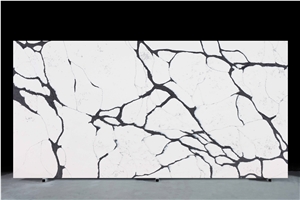 AQ075 Calacatta Quartz Stone Tiles White Artificial Stone from China ...