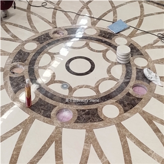 Simple Round Waterjet Inlay Medallion Pattern from China - StoneContact.com