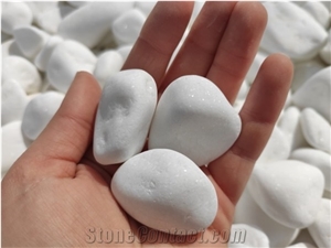 Pure White Pebbles, Thassos Marble Pebble Stone from Greece ...