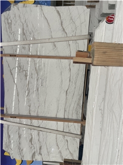 Beautiful Natural Drama White Marble Slabs from China - StoneContact.com