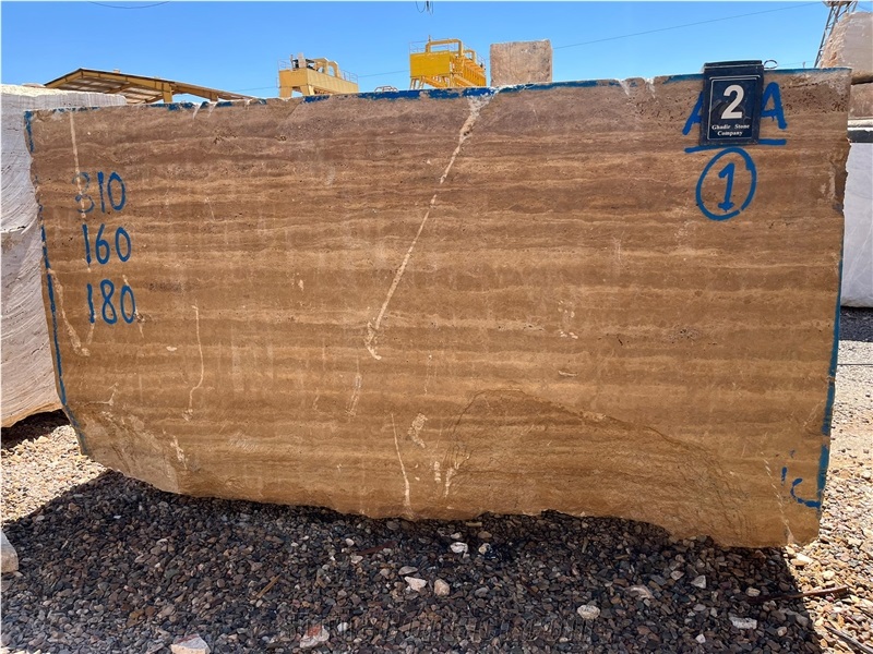 Chocolate Brown Travertine Blocks from Iran - StoneContact.com