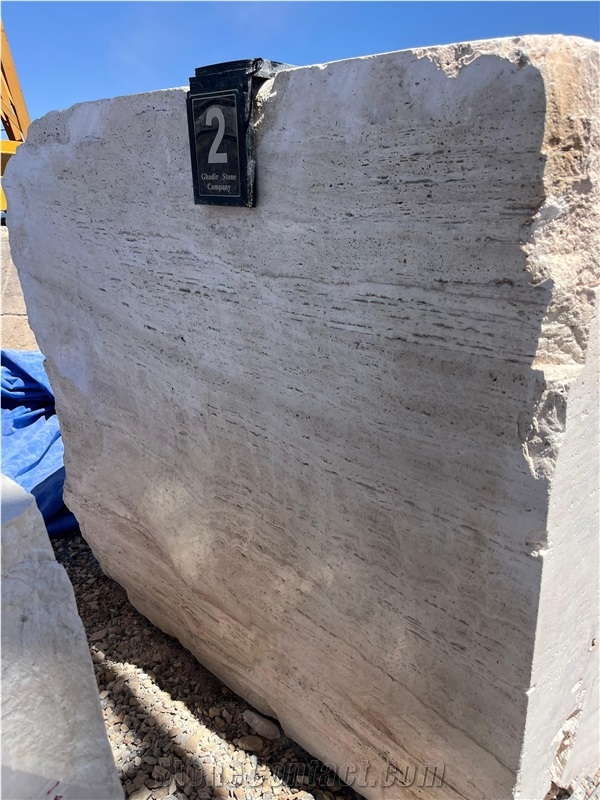 White Travertine Medium Blocks from Iran - StoneContact.com