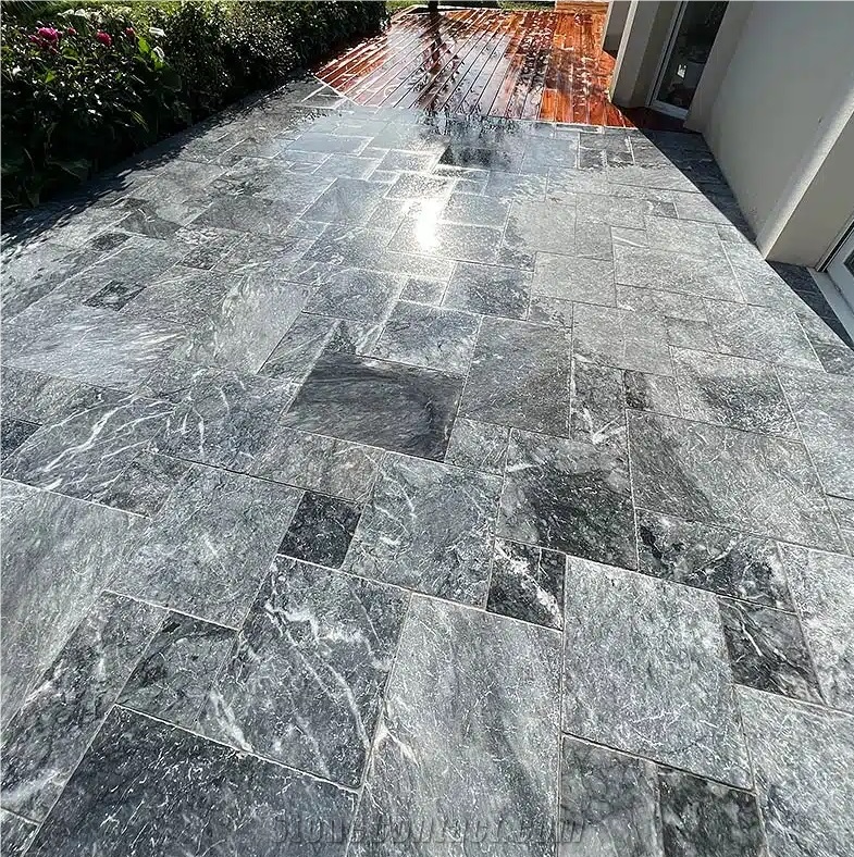 Pierre Bleue Alia Anthic Opus Pattern Terrace Pavement from France ...