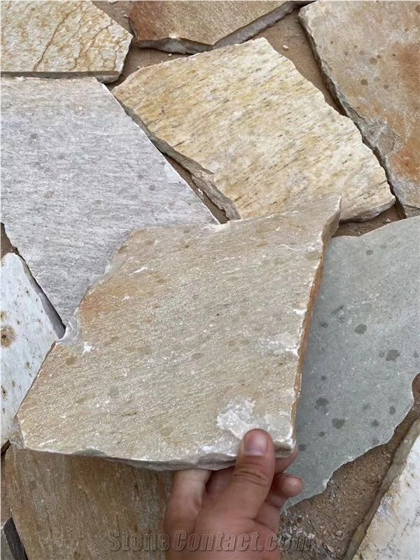 Yellow Flagstone Walkway - Natural Stone - StoneContact.com